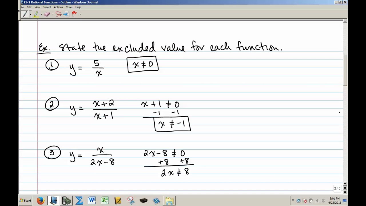 11 2 Rational Functions Youtube