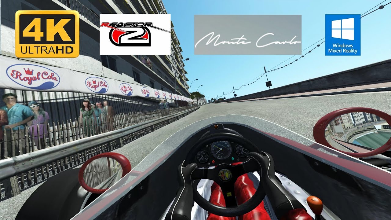 rFactor 2 VR (HP WINDOWS MIXED REALITY HMD) Monaco 1966 track tour (4K ...