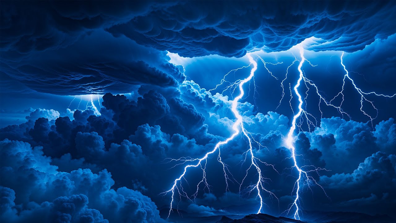 ⚡ Strong Thunderstorm Sounds For Sleeping | Heavy Rain & Nonstop ...