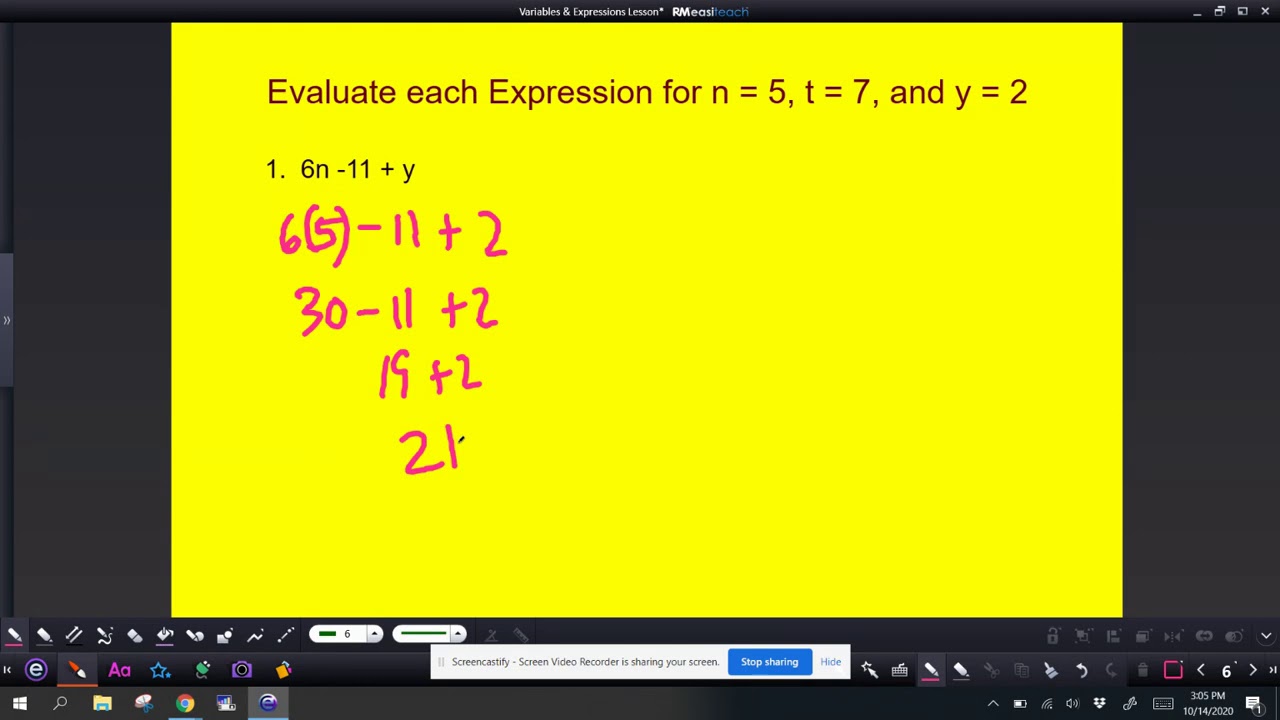Evaluating Expressions - YouTube