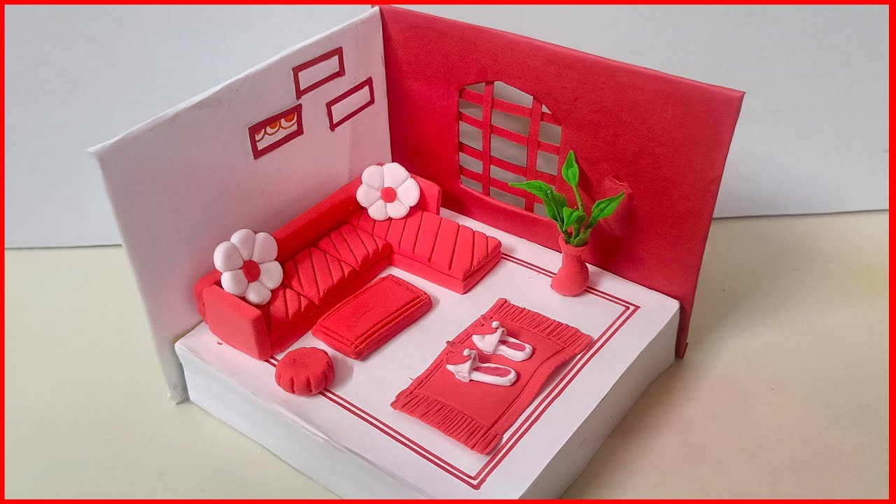 DIY How to Make Polymer Clay Miniature Sofa Making | Clay Room - YouTube