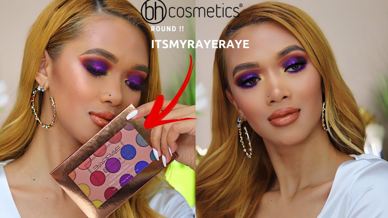 ROUND 2!! ItsMyRayeRaye X BH Cosmetics Palette // Purple Eye look - YouTube