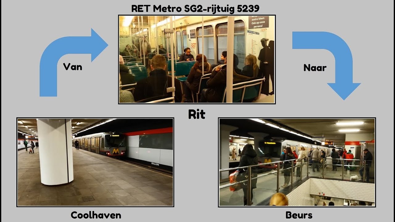 RET Metro Type T (5239) rit Coolhaven - Beurs - YouTube