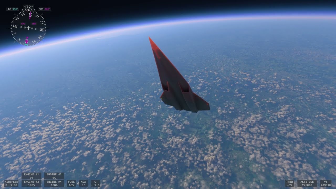 Darkstar Hypersonic speed and edge of space. Microsoft Flight Simulator ...