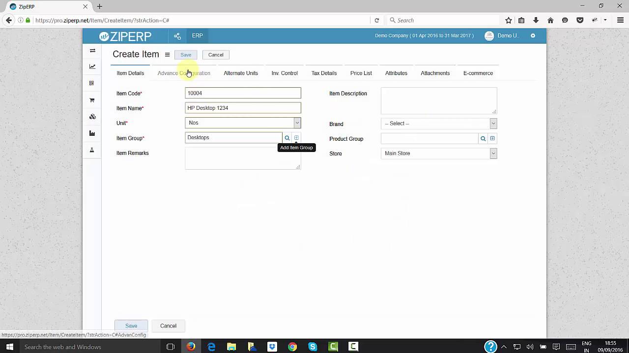 How to create an Item in ZipERP - YouTube