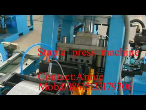 staple press machine - YouTube