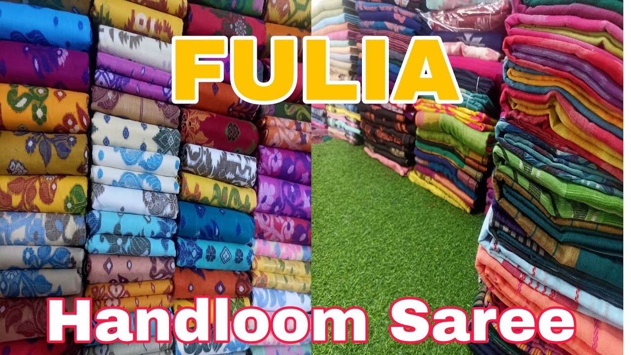 Handloom Saree Manufacturers Kolkata Fulia Achal Saree Centre - YouTube