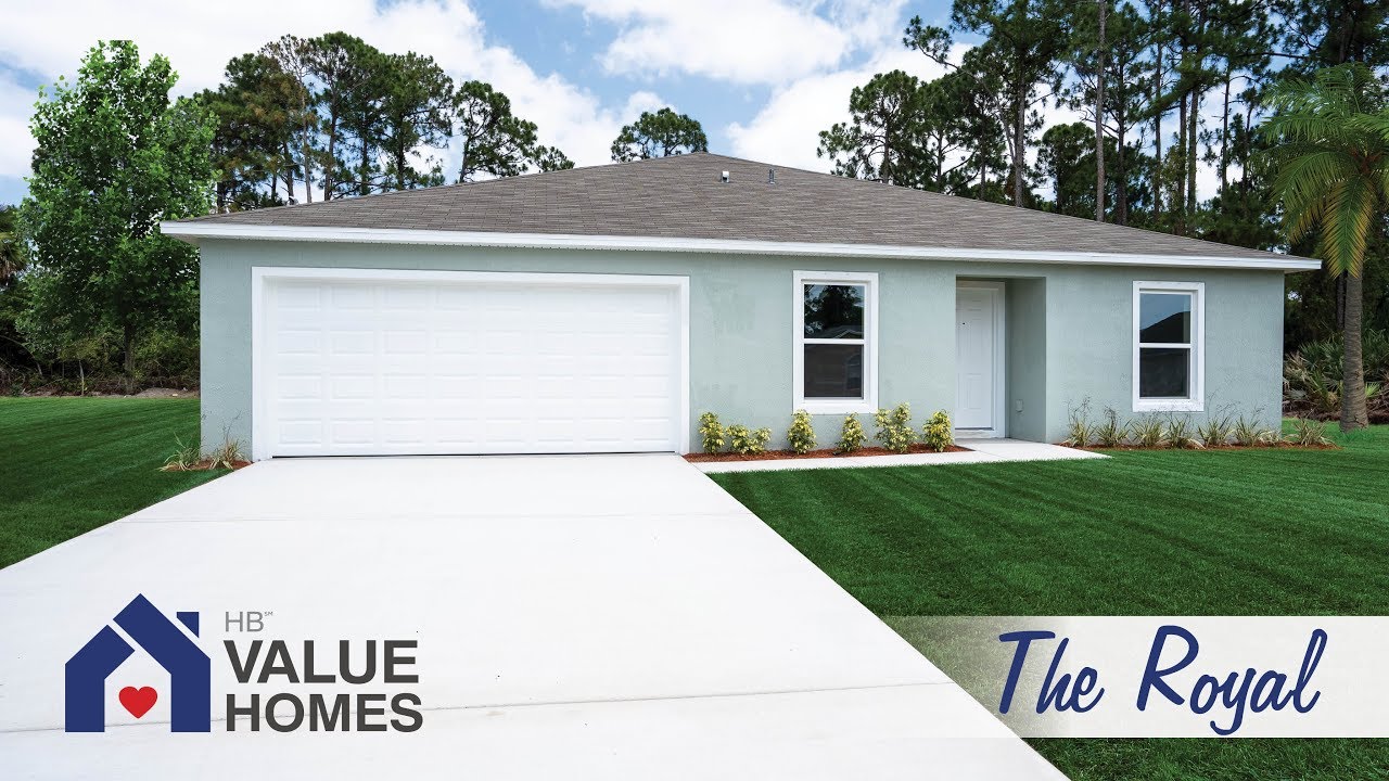 HB Value Homes Royal Floorplan - Affordable New Homes in Florida - YouTube