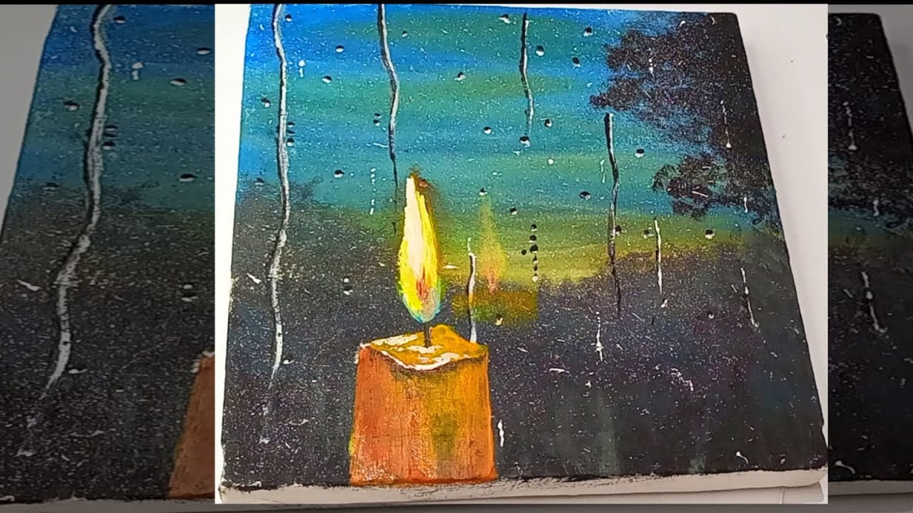 Rain Drops Painting II Candle Light Painting II Dew Drops Painting II ...