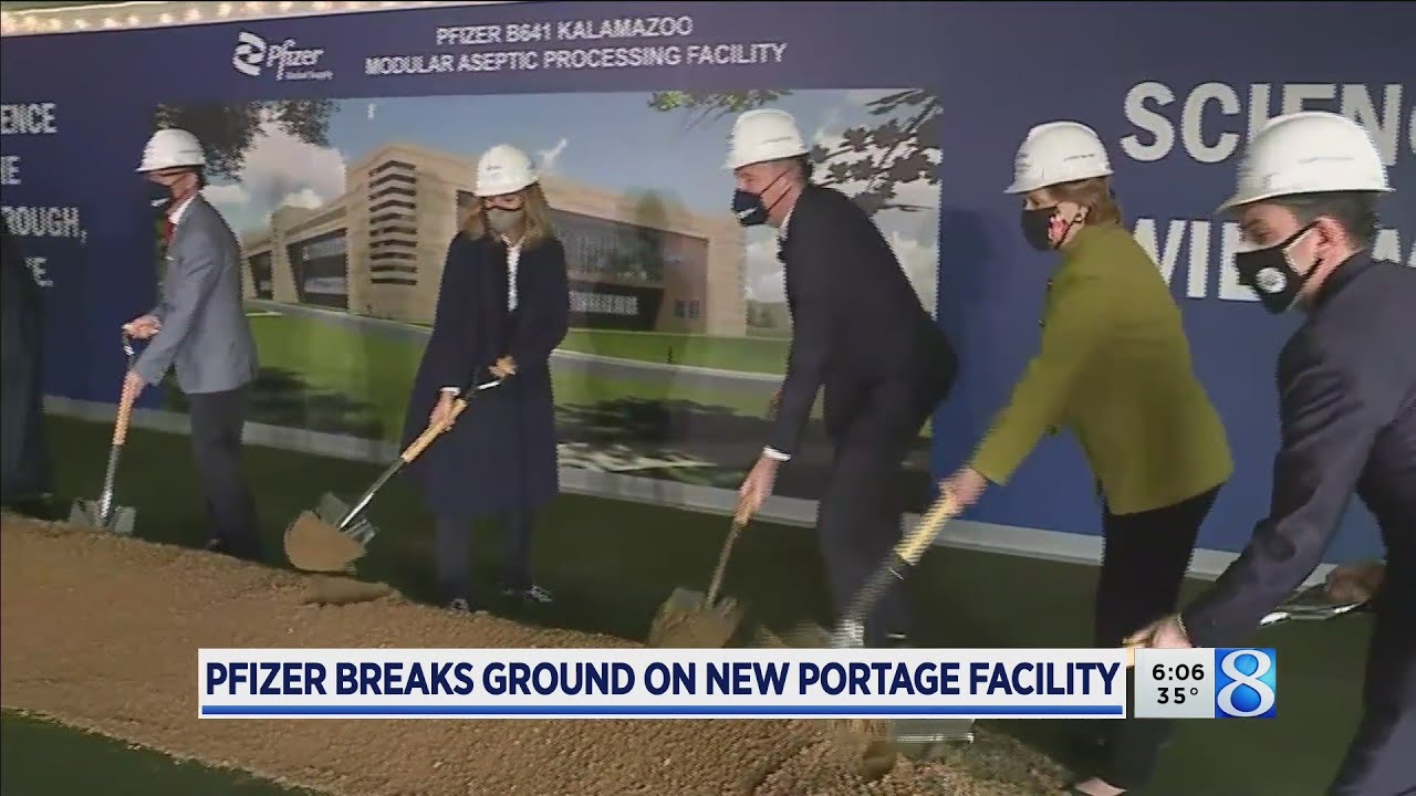 Pfizer breaks ground on expansion at Portage campus - YouTube