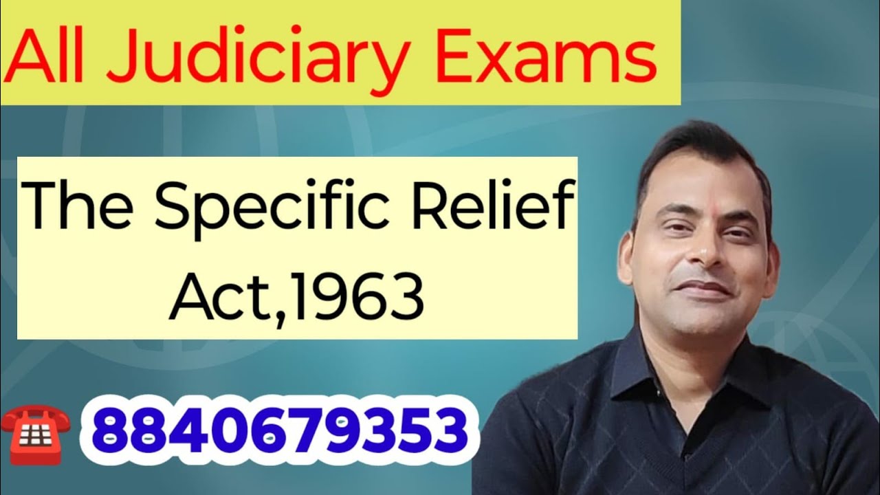 The Specific Relief Act, 1963 /SRA 1963 /All Judiciary Exams #sra # ...
