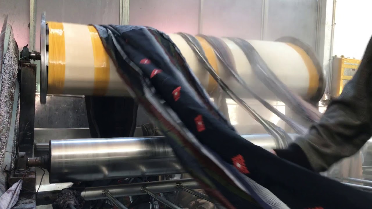 Silk scarf factory and manufacturer washing the custom scarves - YouTube