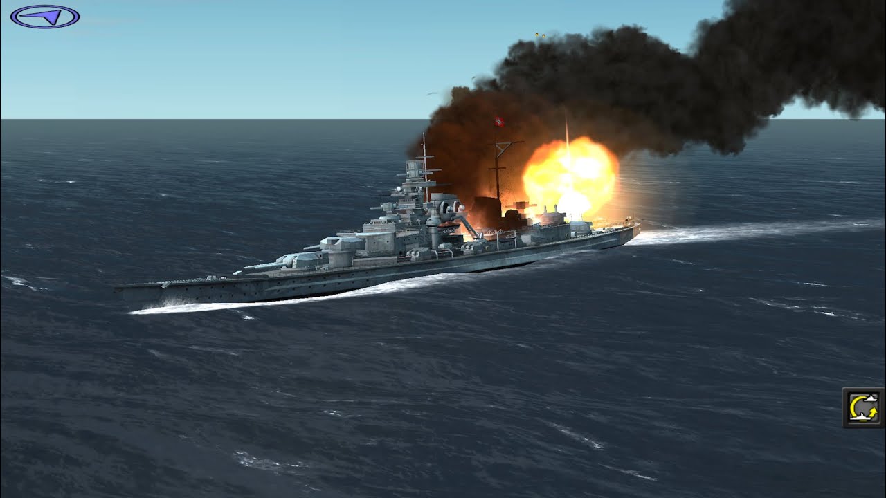 HMS Lion and USS North Carolina vs 2 German battleships - YouTube