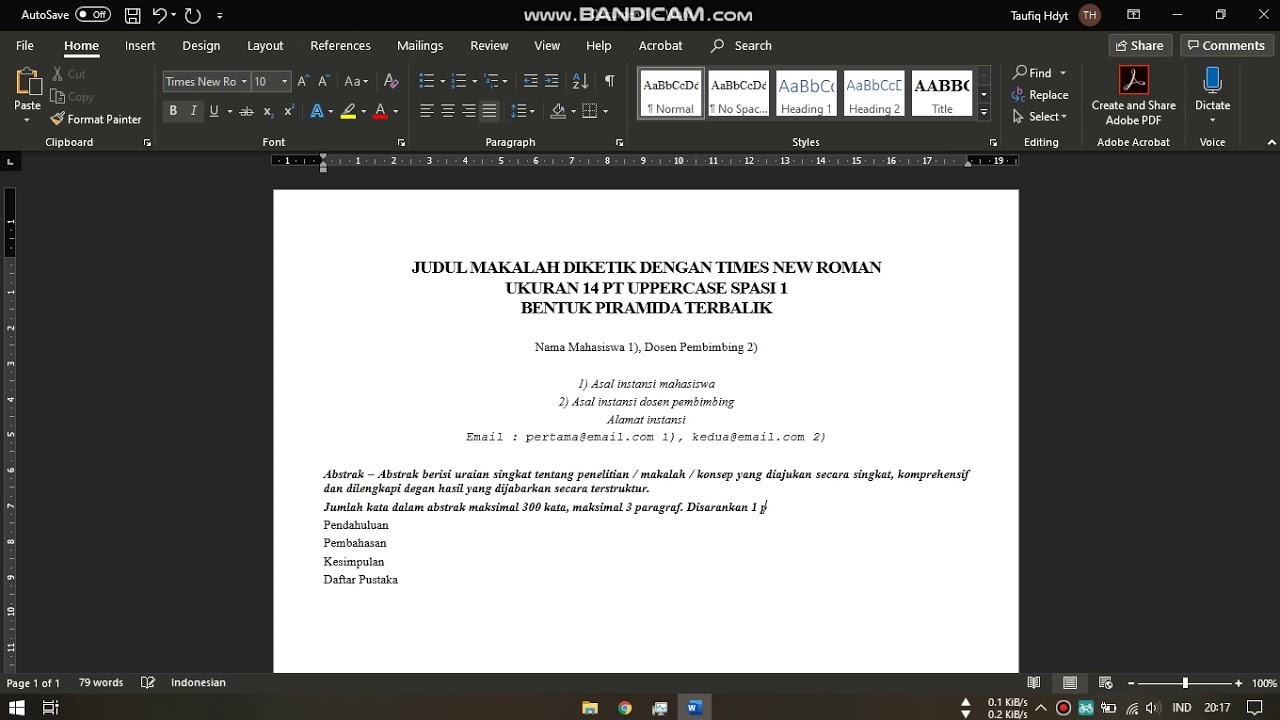 Tutorial Membuat Template Naskah Publikasi Skripsi pada Word - YouTube