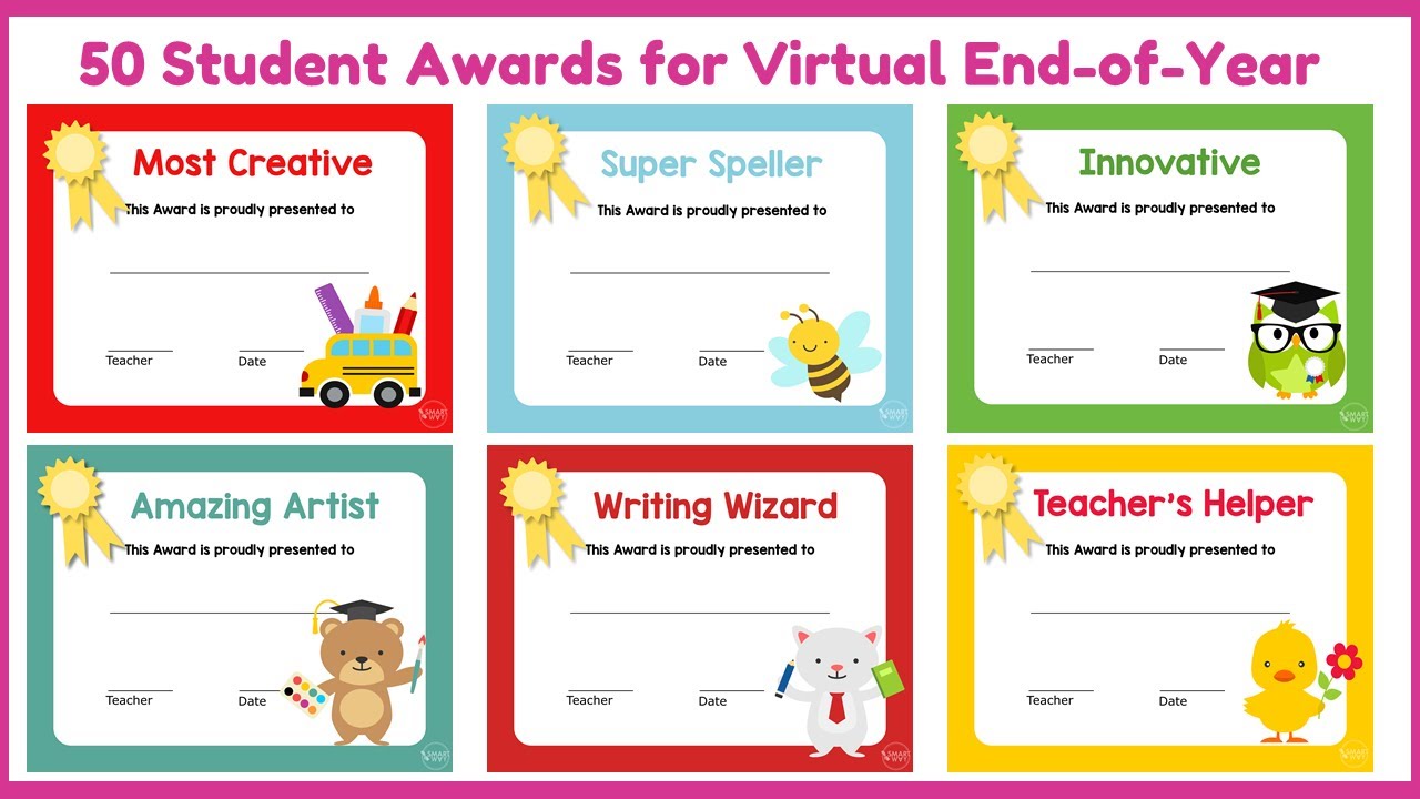 Editable Student Awards - YouTube