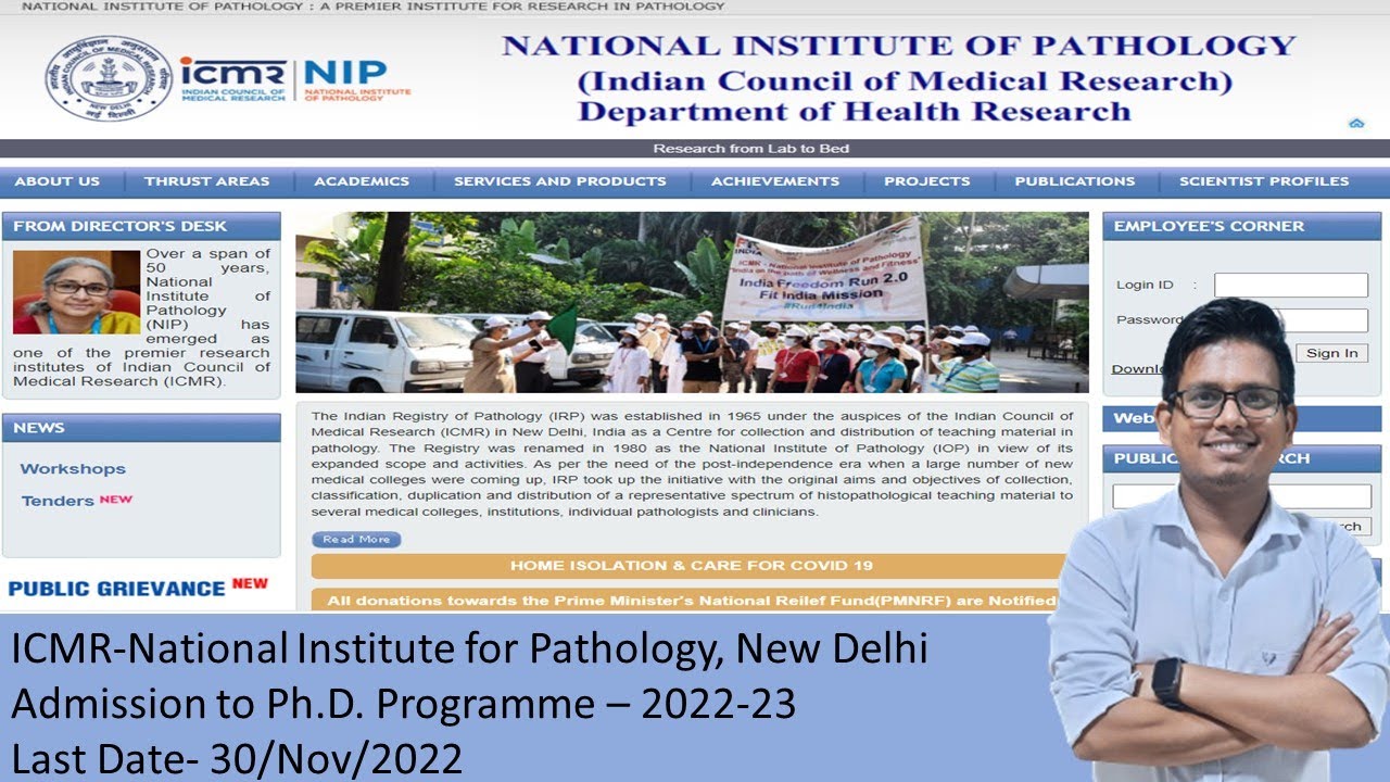 ICMR-National Institute for Pathology(NIP), New DelhiAdmission to Ph.D ...