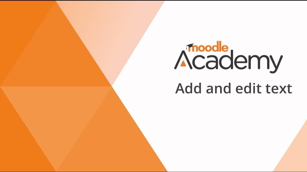 Add and edit text in Moodle (4.3 and 4.2) - YouTube