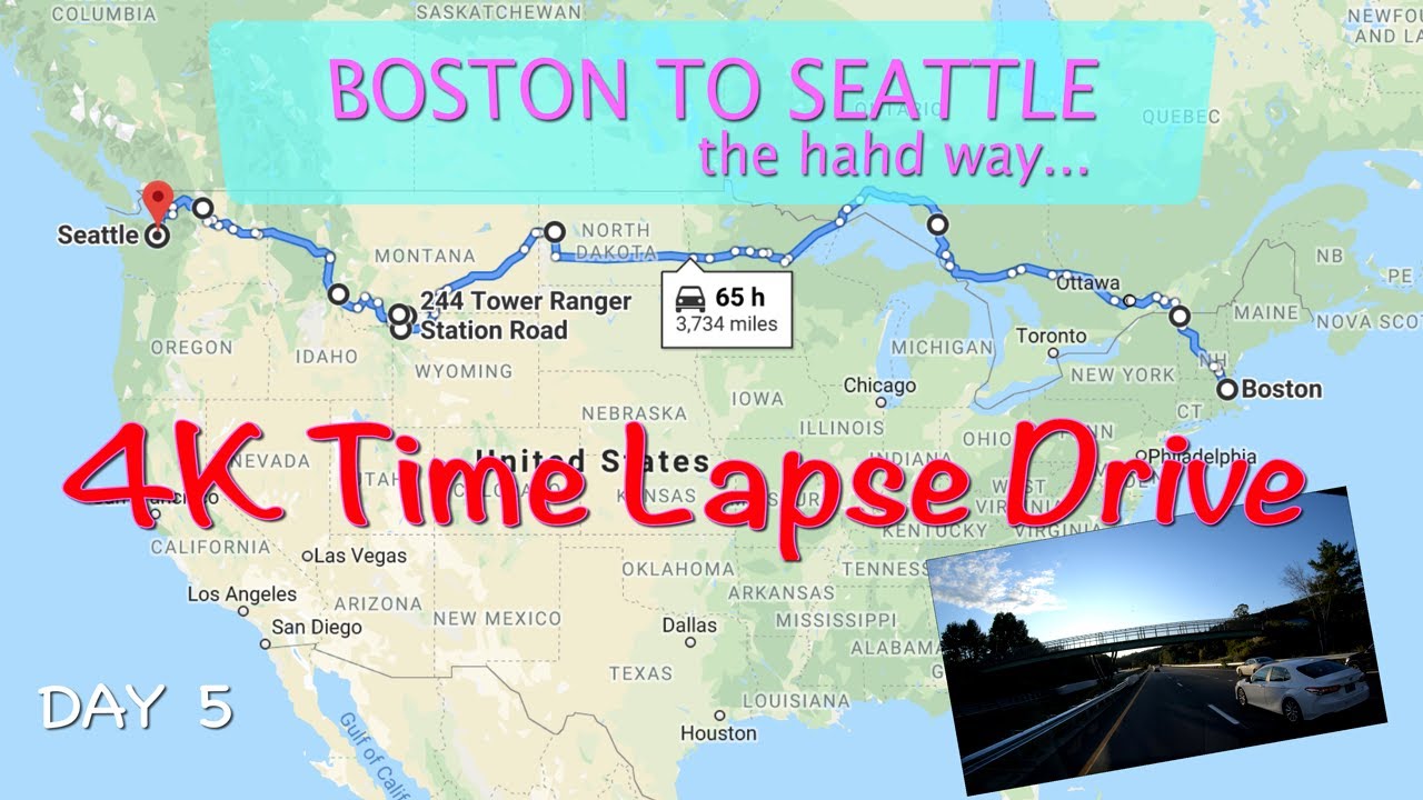 [DAY 5] [Minnesota] Boston to Seattle | 4K Time Lapse Drive - YouTube