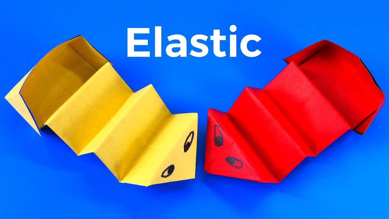 How to origami paper elastic snake 🟩 make a lengthening snake out of a ...