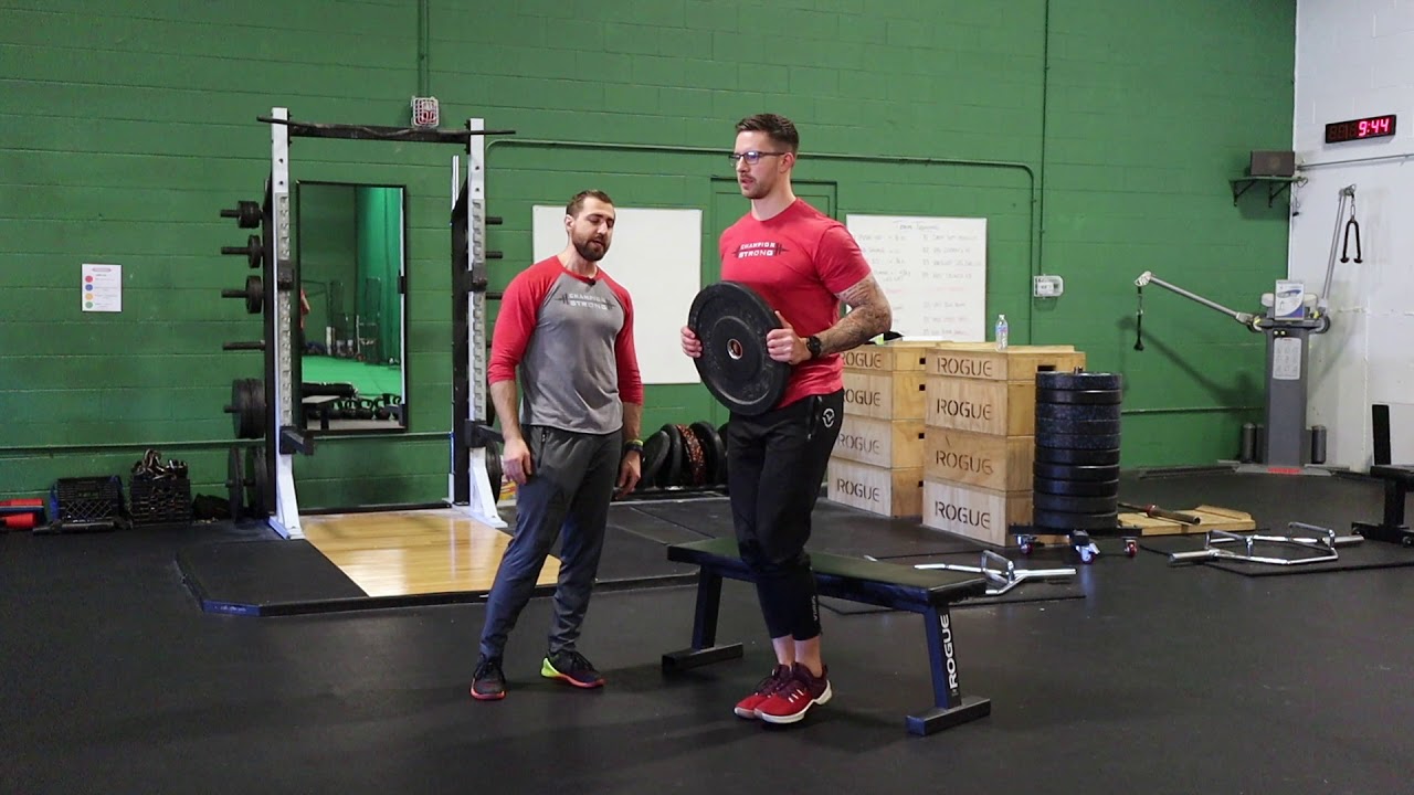 How to Perform The 1-Leg Squat to Box with Counterbalance - YouTube