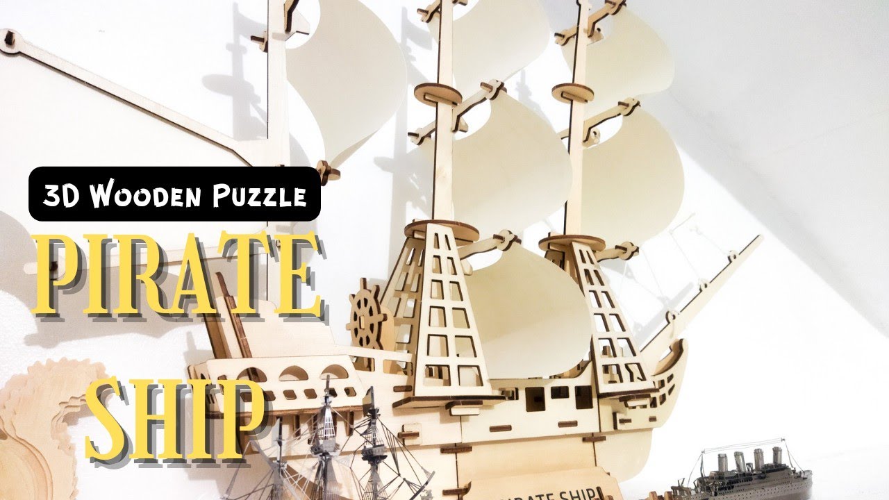 Mini Pirate Ship - Artherapy 3D Wooden Puzzle | Full Assembly & Review ...