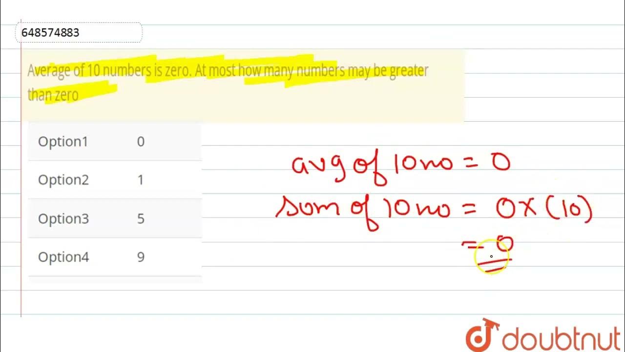 Average Of 10 Numbers Is Zero At Most How Many Numbers May Be Greater average-of-10-numbers-is-zero-at-most-how-many-numbers-may-be-greater