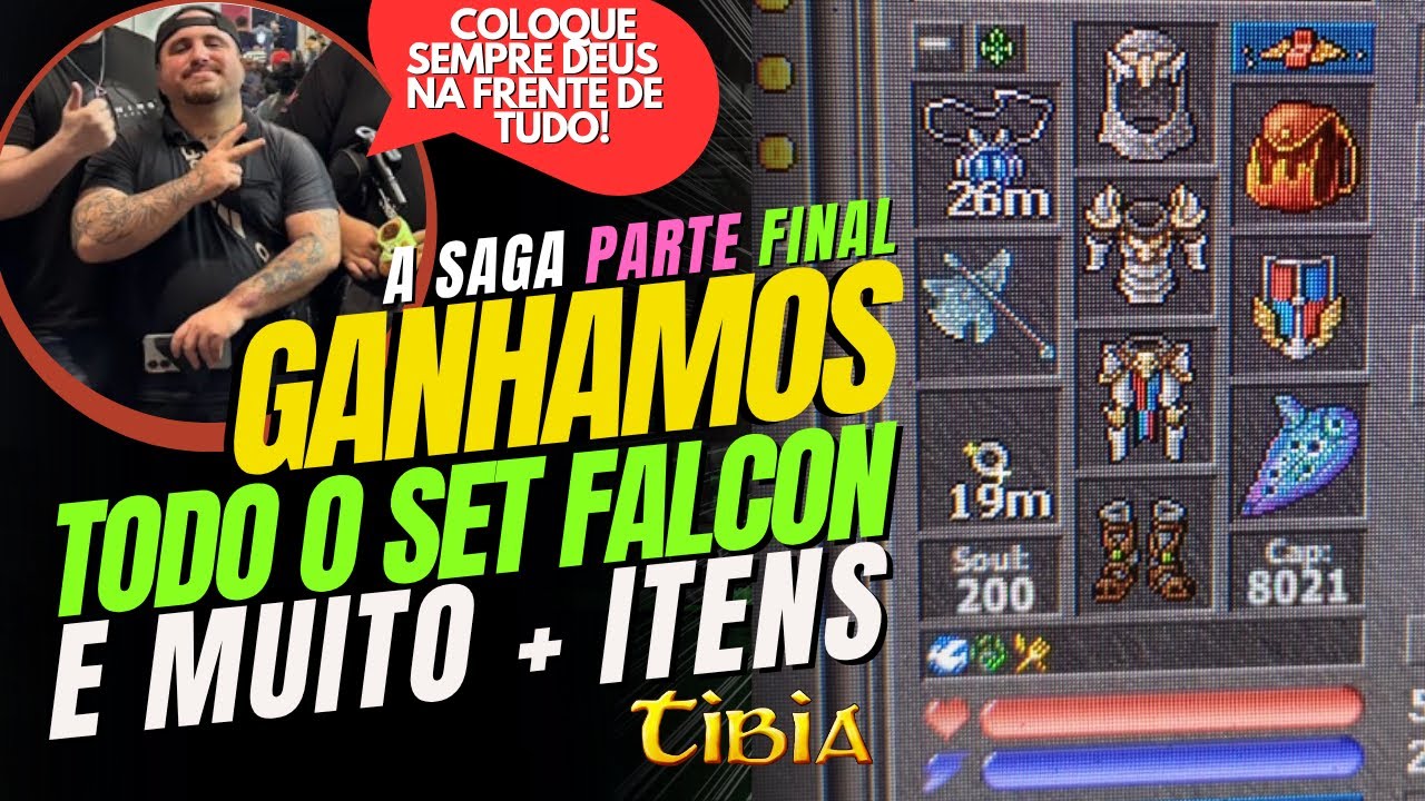GANHAMOS TODO O SET FALCON E MUITOS OUTROS ITENS NO TIBIA - YouTube