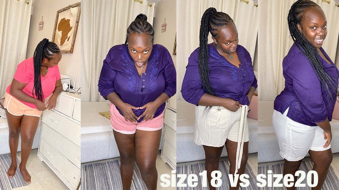 SIZE 18 VS SIZE 20 TRY ON Huge SUMMER shorts plus size clothing haul ...