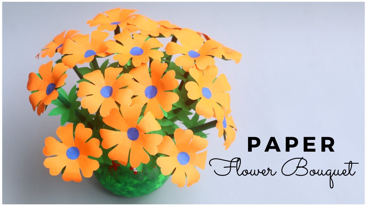 How To Make Paper Flowers Bouquet | DIY Home Decor | Paper Craft - YouTube