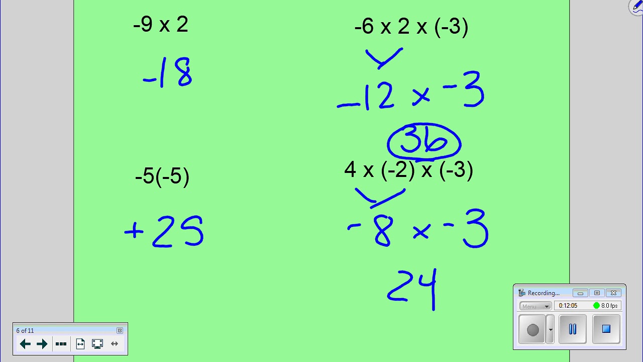 7th Grade: 3-4 Multiplying Integers - YouTube