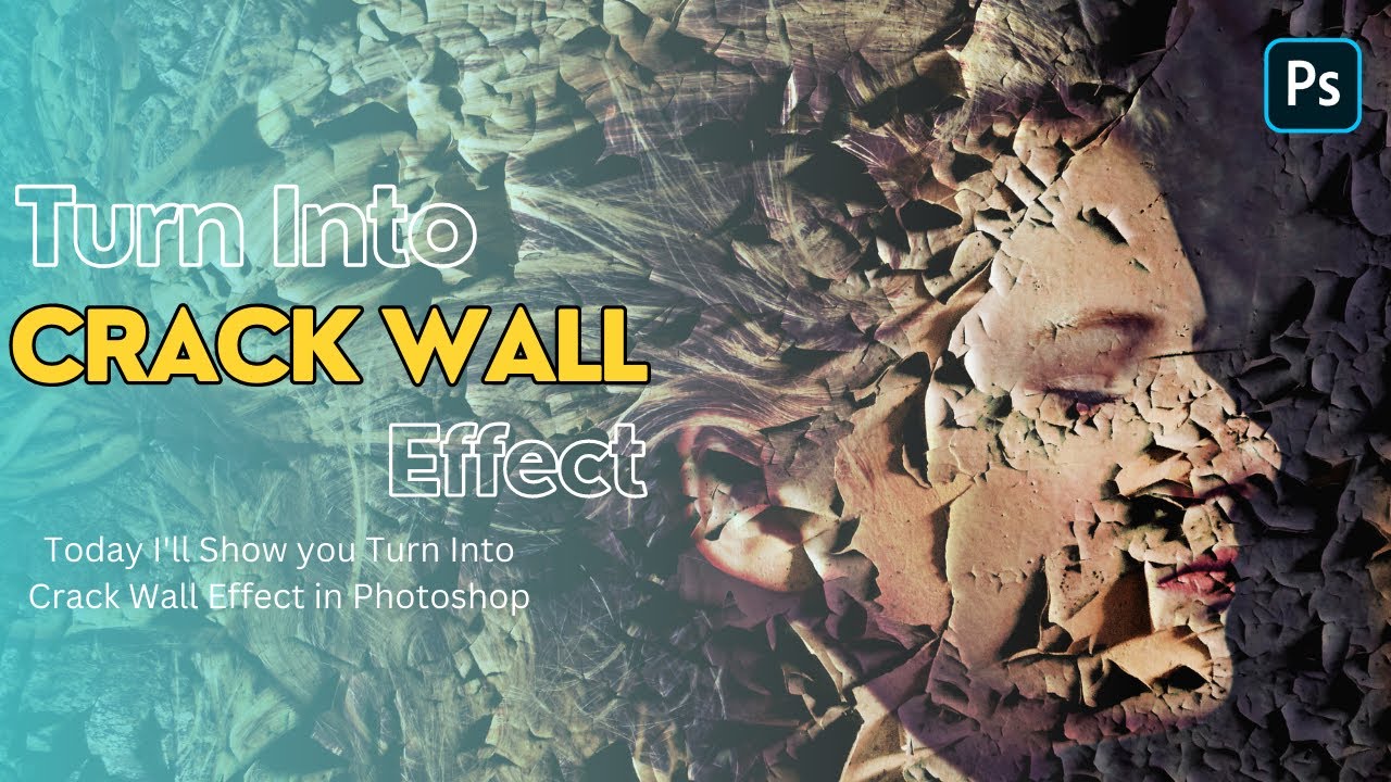 Turn Into Crack Wall Effect in Photoshop - Photoshop Tutorial - YouTube