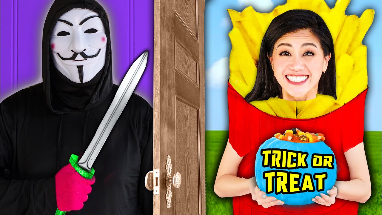 TRICK OR TREAT at HACKER HOUSE! Spooky Halloween Pranks & DIY Zombie ...