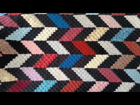 C2C Köşeden Köşeye Tığ İşi Battaniye Yapımı | Step by Step Corner to Corner Crochet Blanket Tutorial