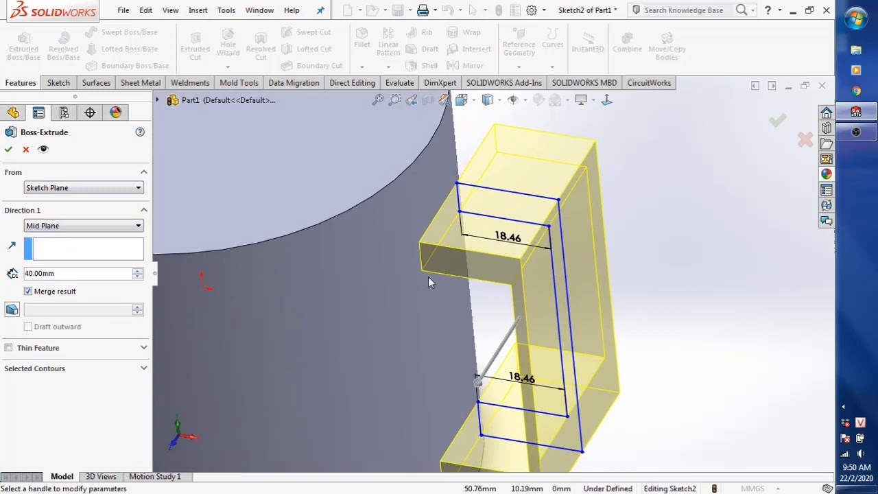 Move Face in Solidworks - YouTube