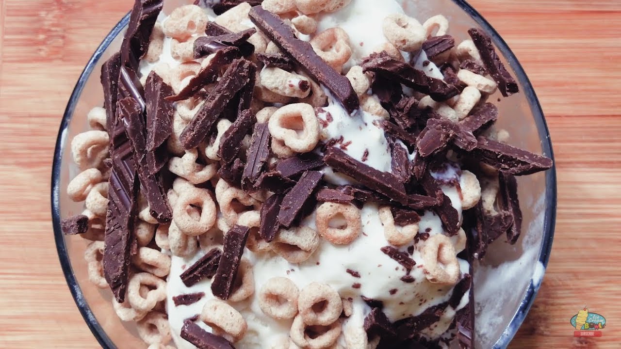 Ice Cream Cereal | HERSHEYS Chocolate Butter Pecan Cheerios - YouTube