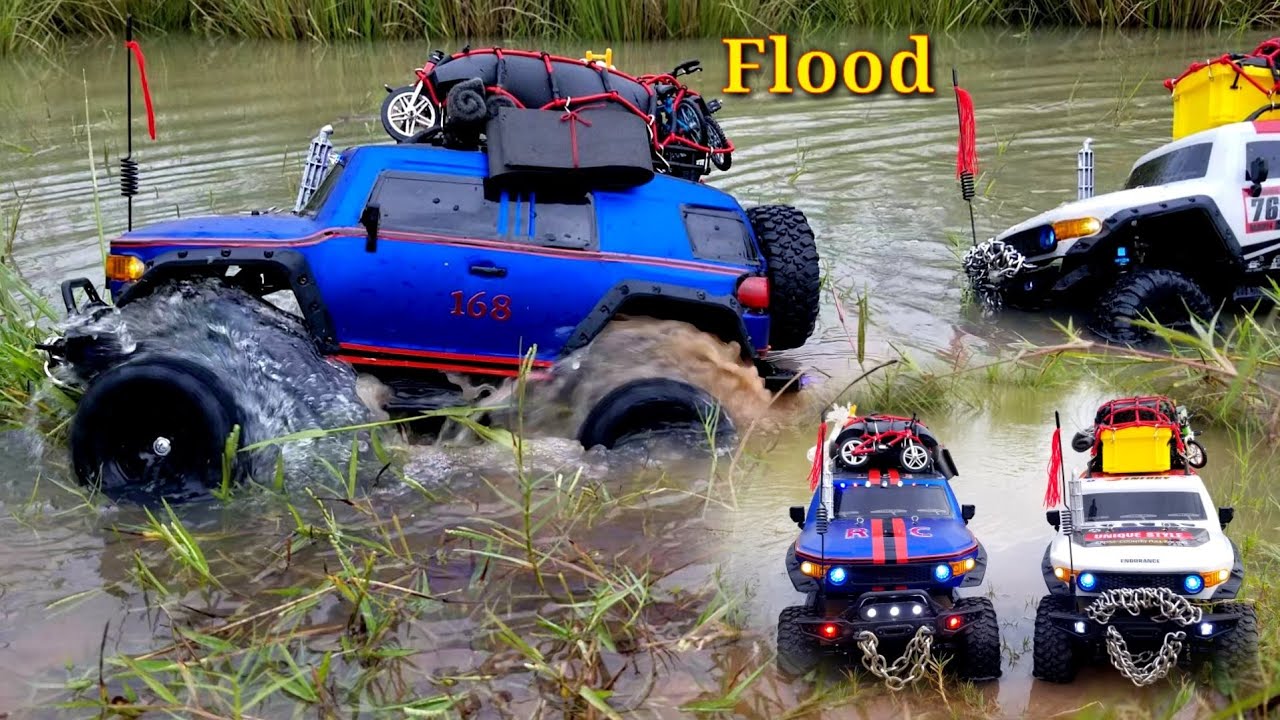 Rc Car off road Driving on flooded roads.This rc ZP1008 2 units 1/10 ...