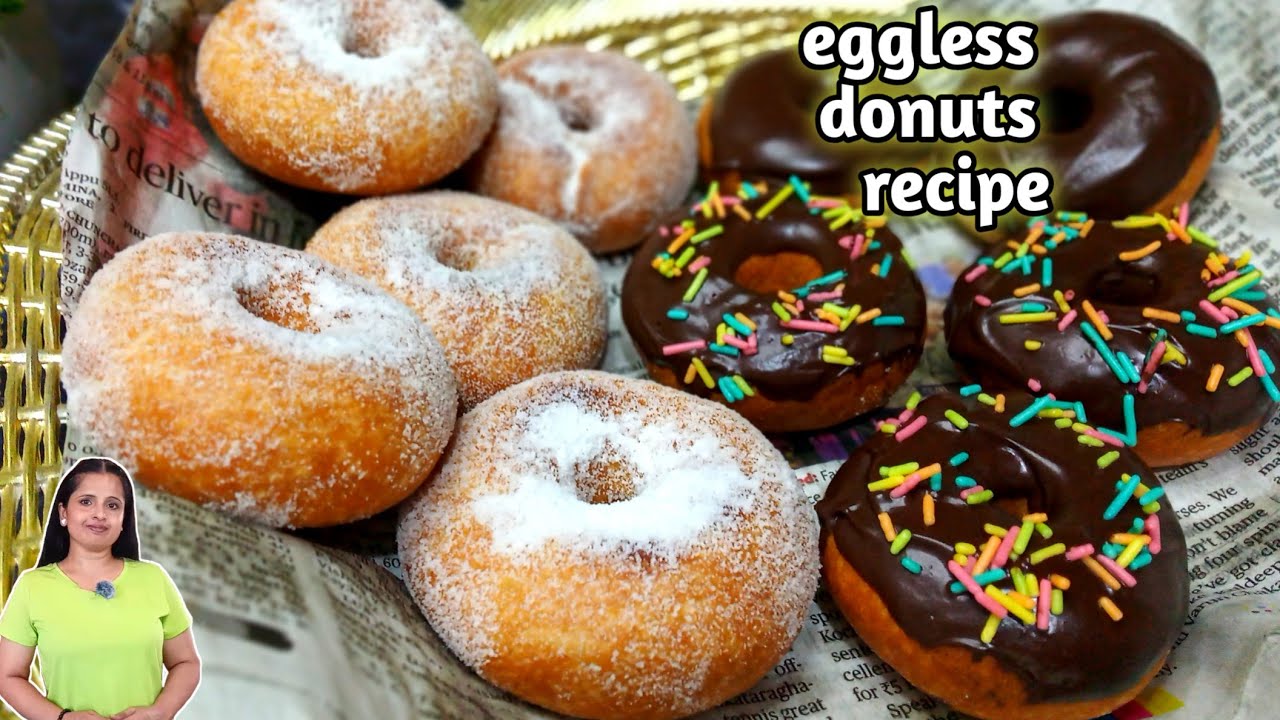 Eggless donuts recipe| how to make eggless donuts| donuts recipe ...
