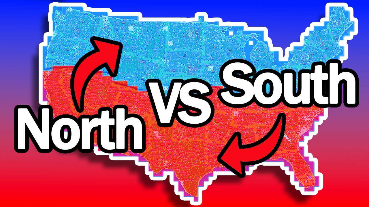 American Civil War 2.0 With The 50 Modern States?! - (WorldBox) - YouTube