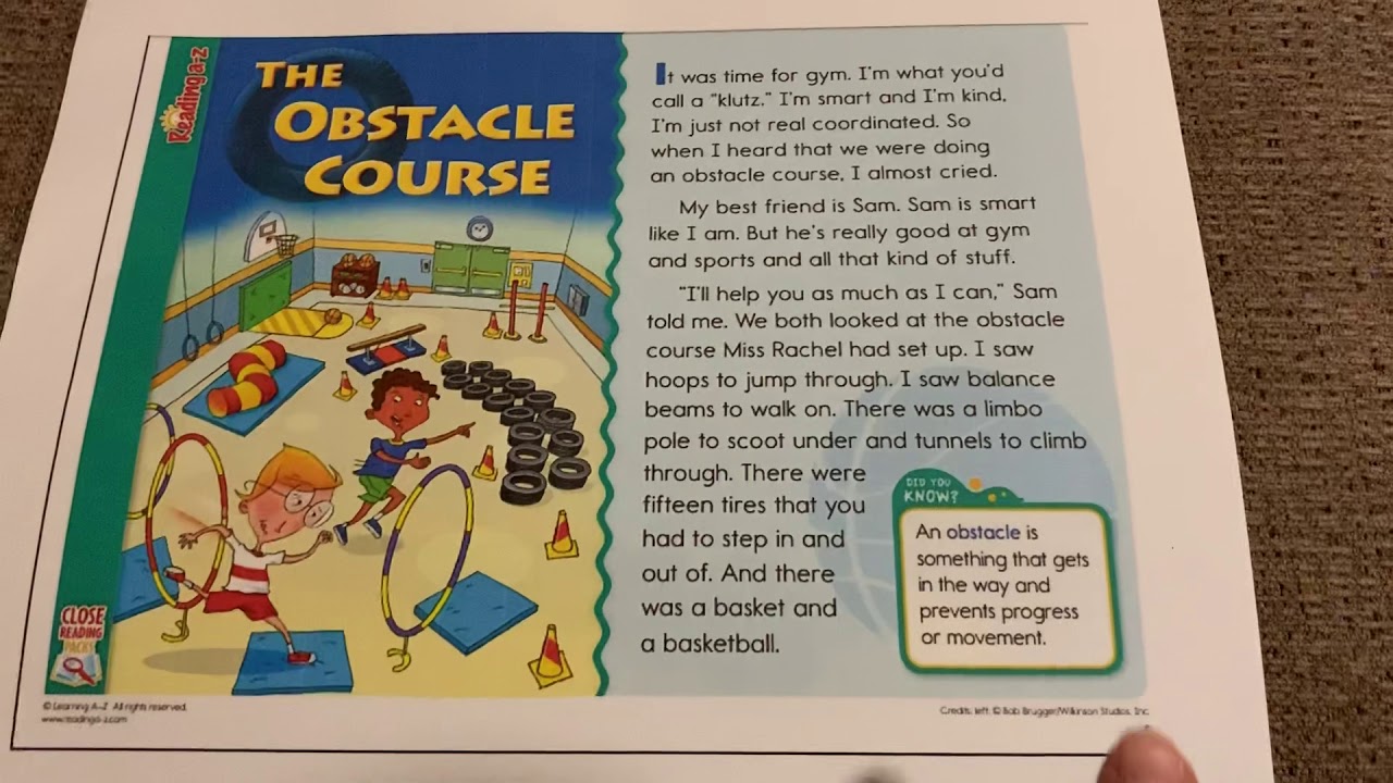 “The Obstacle Course” by Reading A-Z - YouTube