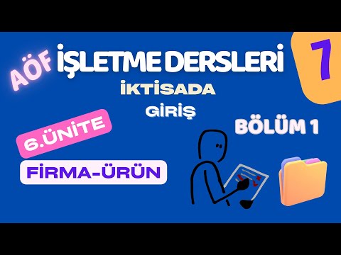 İKTİSADA GİRİŞ ÜNİTE 6 - BÖLÜM 1 - GİRİŞ Dersidir - AÖF Sınav Odaklı Çalışmaya Yardımcı Anlatım