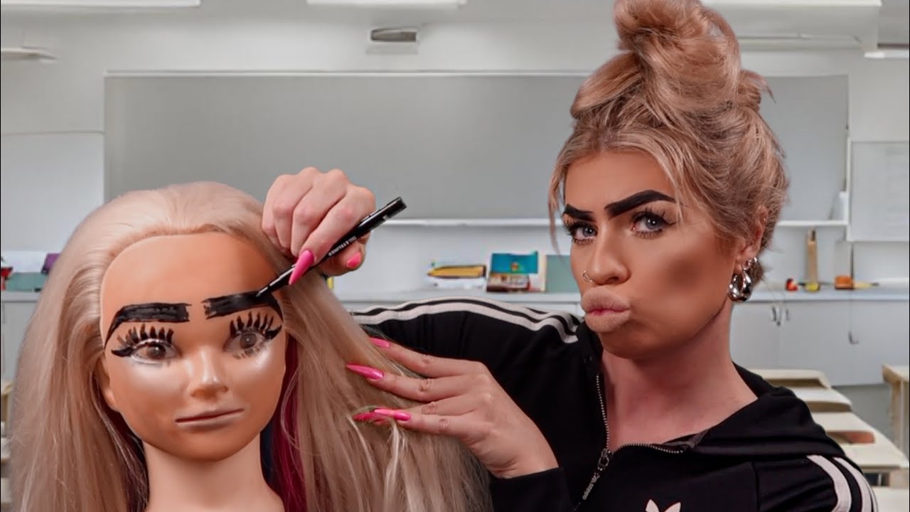 ASMR british chav gives you a makeup tutorial on a mannequin 💄🧡 ...