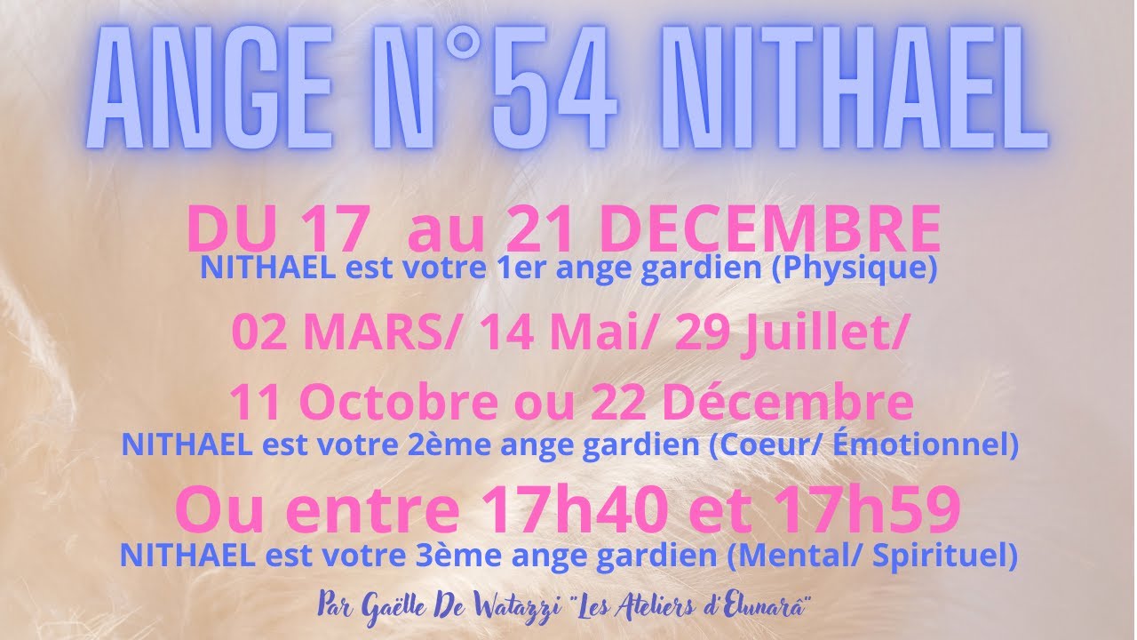 ️Ange n°54 NITHAEL présentation, description et symbolismes des anges ...