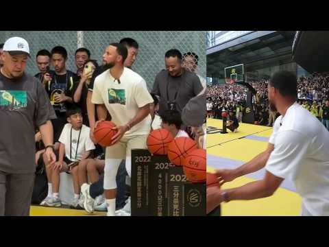 Stephen Curry shooting challenge in Shenzhen, China (Curry's Li-Ning basketball offseason tour 2026)