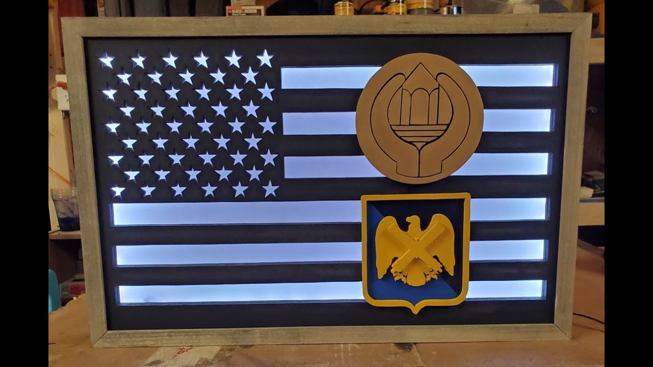 Lighted 56M Crest Flag - Scroll Saw Project - YouTube