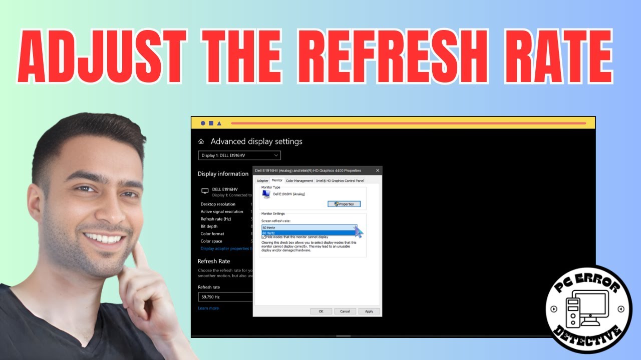 How to Adjust the Refresh Rate in Windows 10 | Boost Your Screen's ...