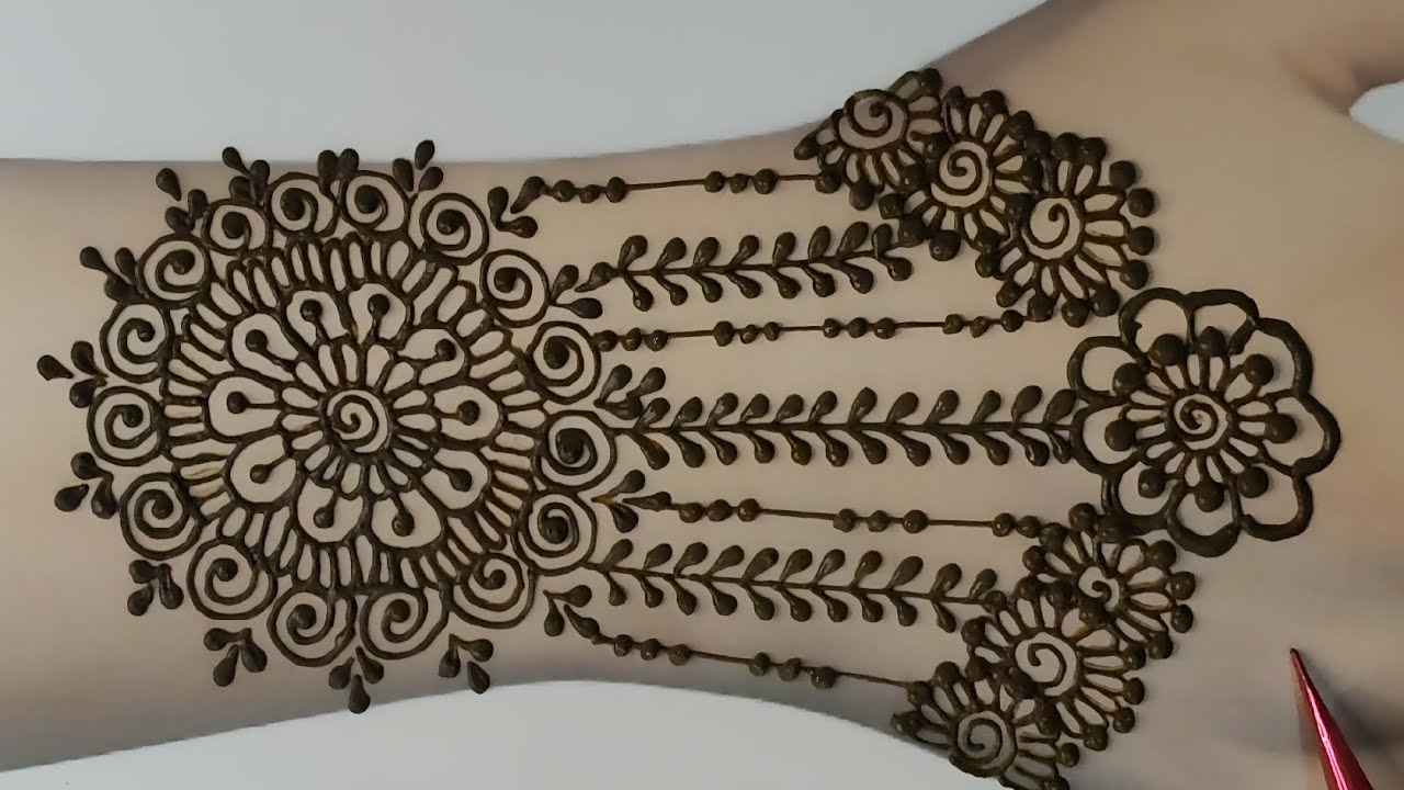 Very Beautiful & Easy Mehndi Design For Back Hand Side || Simple Mehndi ...
