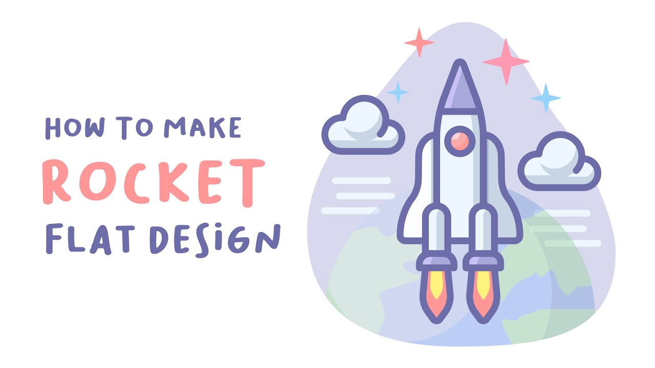 How to Make Rocket Flat Design | Cara Bikin Desain Roket - YouTube