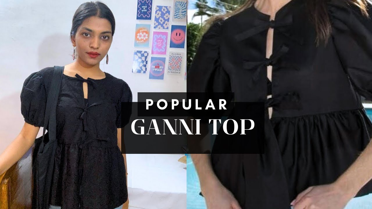 Trendy Ganni Top | Front Tie Puff Sleeves | Pattern Making & Sewing ...