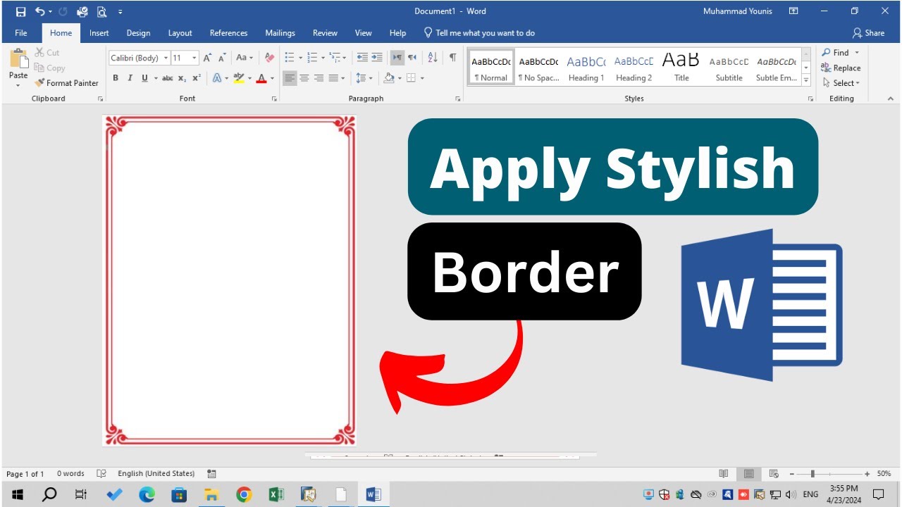 How to apply stylish and beautiful border in MS Word | Complete ...