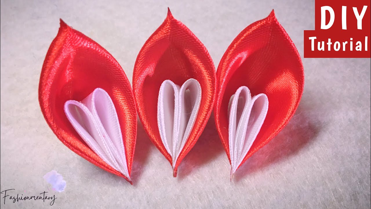DIY - Easy satin fabric Flower | Tutorial | how to make Satin Rose ...